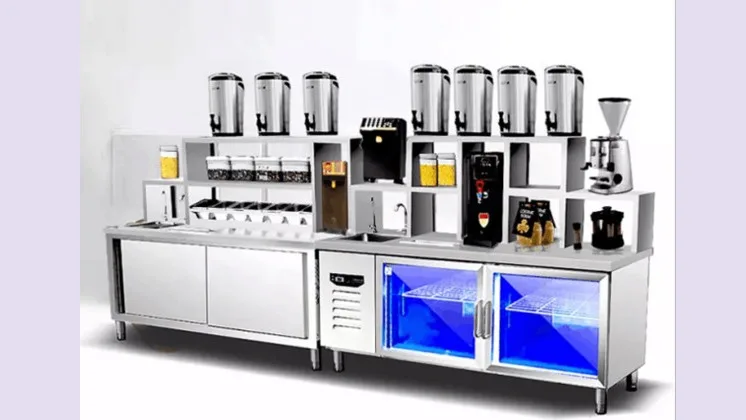 Frozen Counter Bar Stainless Steel Bubble Tea Counter Mini Bar Counter ...