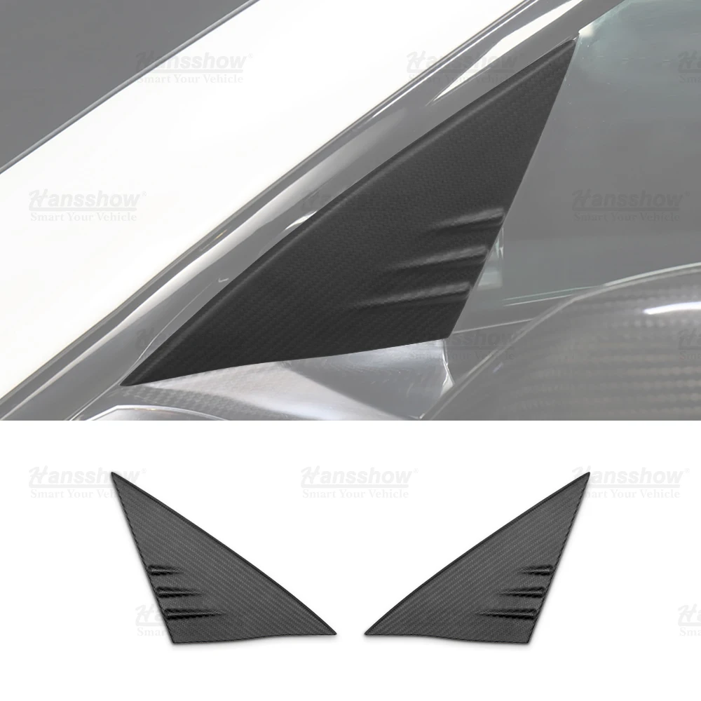 Hansshow Model 3/y Real Carbon Fiber A Pillar Window Triangle Cover ...