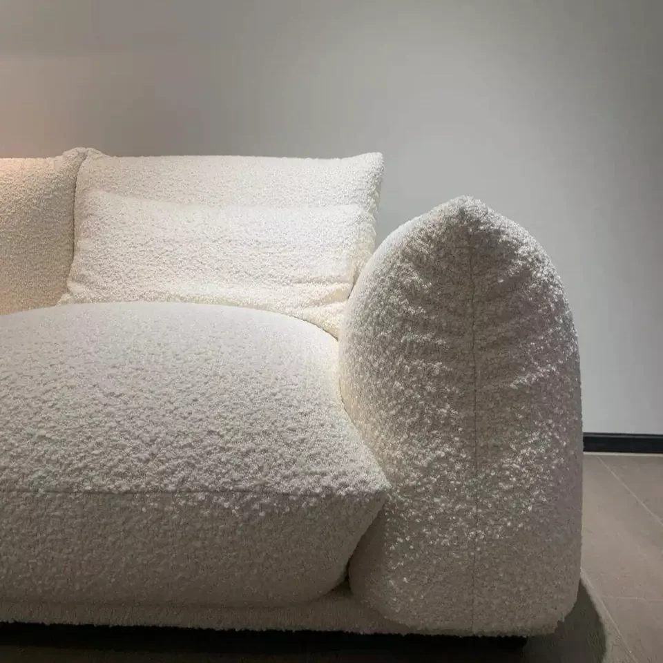 Upholstery Boucle Sofa Fabric - Faux Sherpa Lamb Wool