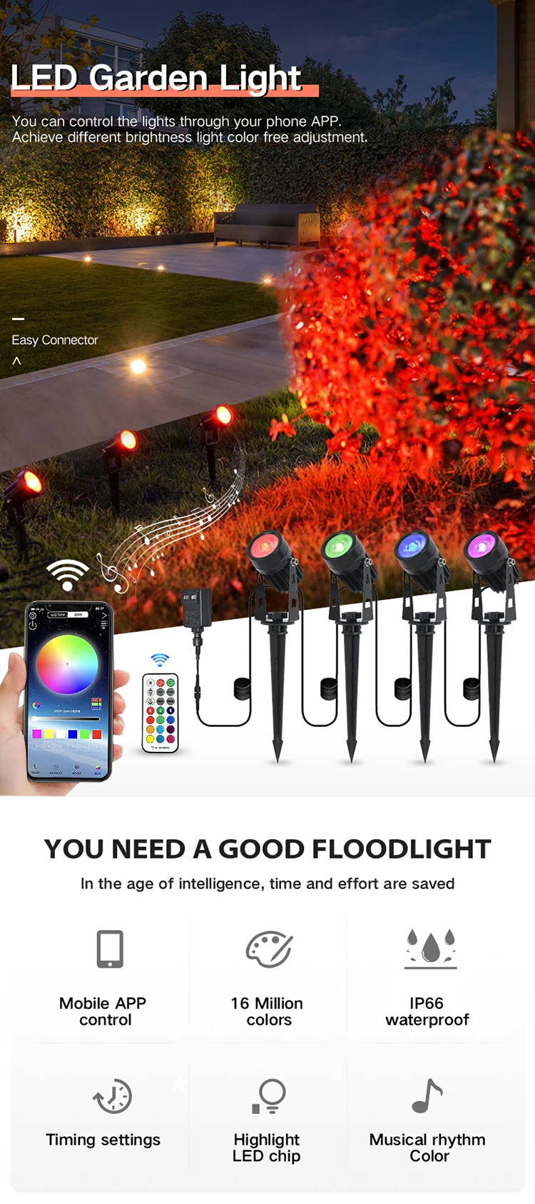 Multi Color Landscape Lights - Smart Tuya Outdoor Garden Decor