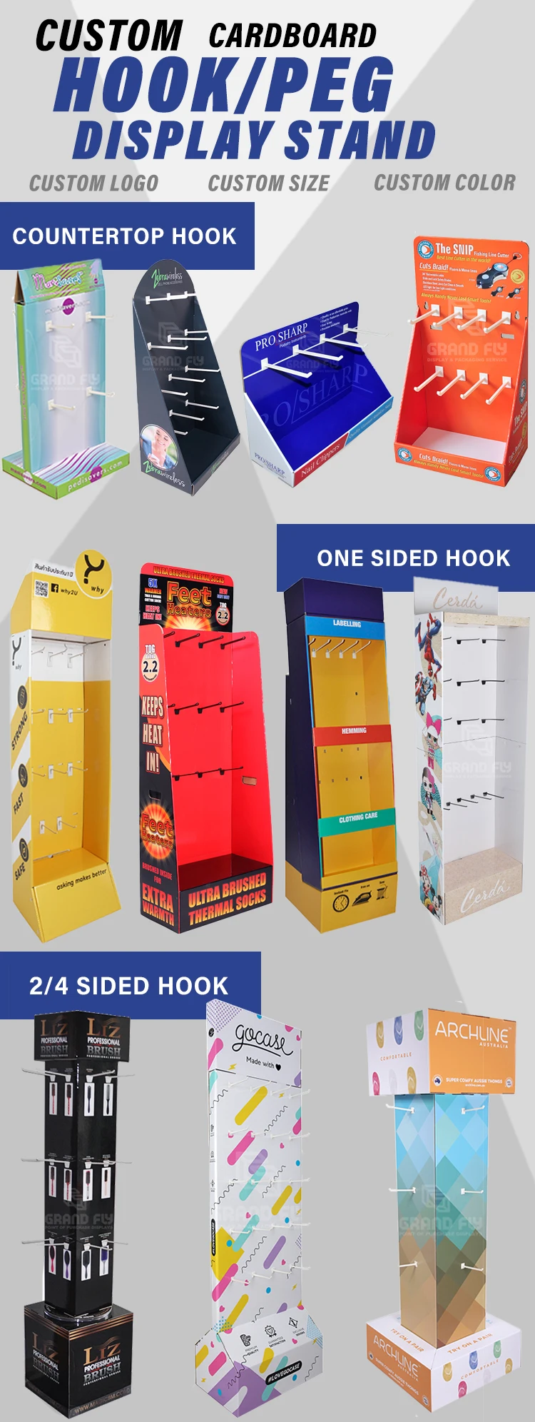 Rounded Shape Turning Cardboard Pop Hanger Display Rack