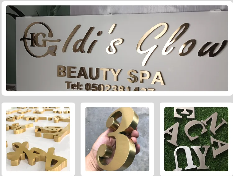 Kexian Custom 3d Metal Logo Sign Letter Stainless Steel Business Wall ...