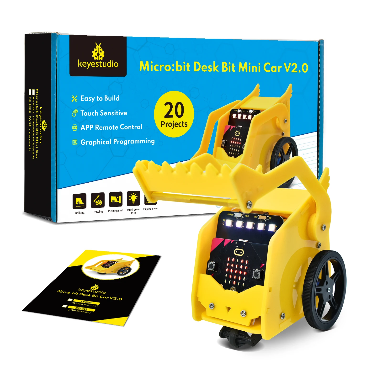 Keyestudio Micro:bit Desk Bit Mini Car Kit - Educational Toys