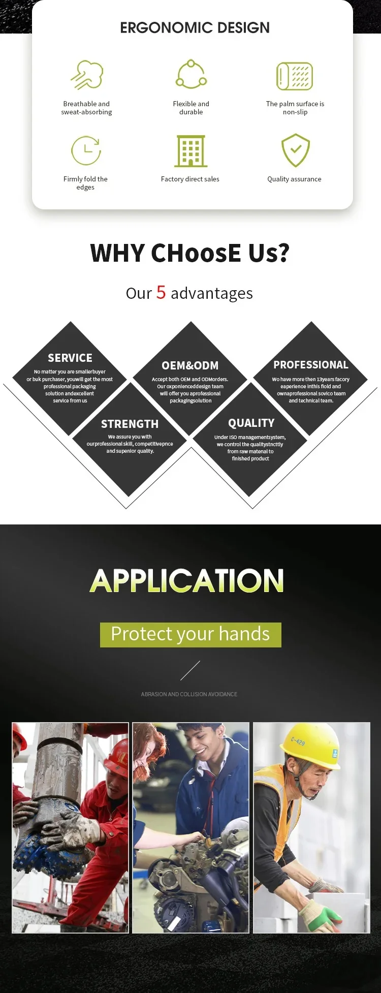SONICE Cut Level 5 Anti Cut Protective Guantes Industrial Construction ...