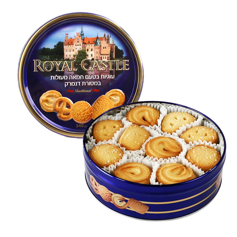 Premium 340g Round Tin Danish Style Butter Cookies & Biscuits ...