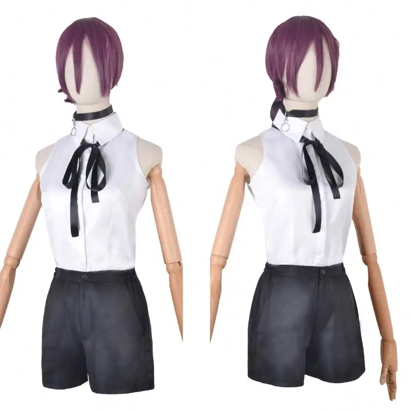 Chainsaw Man Reze Cosplay Costume Outfits Shirt Tie Short Wig Neck Ring ...