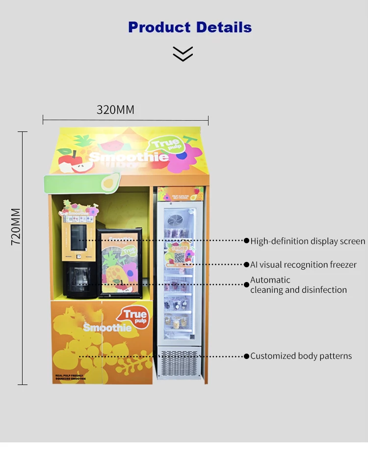Fully Automatic Slush Vending Machine - Commercial Smoothie Vending Machine