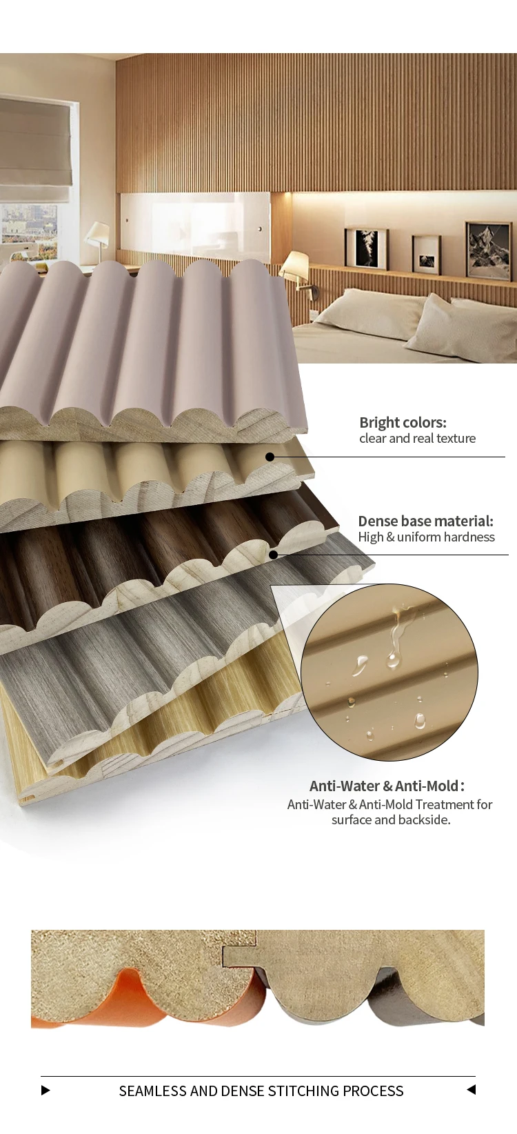 Villa Interior Wall Half Round Oak Wave Wooden Curved Fluted Panels ...