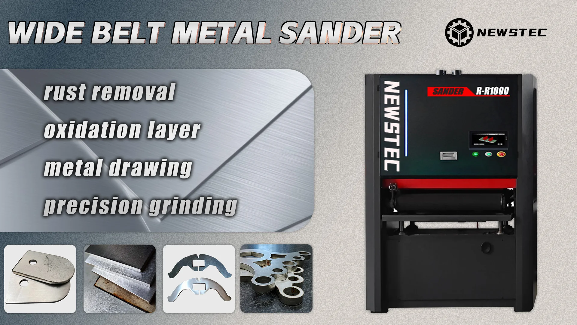 1000MM Wide Metal Sheet Belt Sander for Surface SS Aluminum Copper ...
