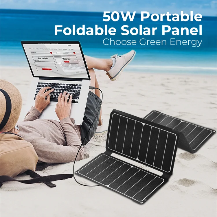 Outdoor Portable Solar Panel Monocrystalline 18v 50w Foldable Solar ...