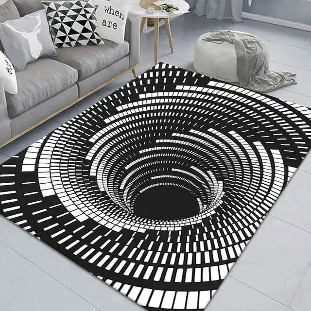 Creative Custom 3d Vortex Trippy Carpet Rug Polyester Fiber Non-slip ...