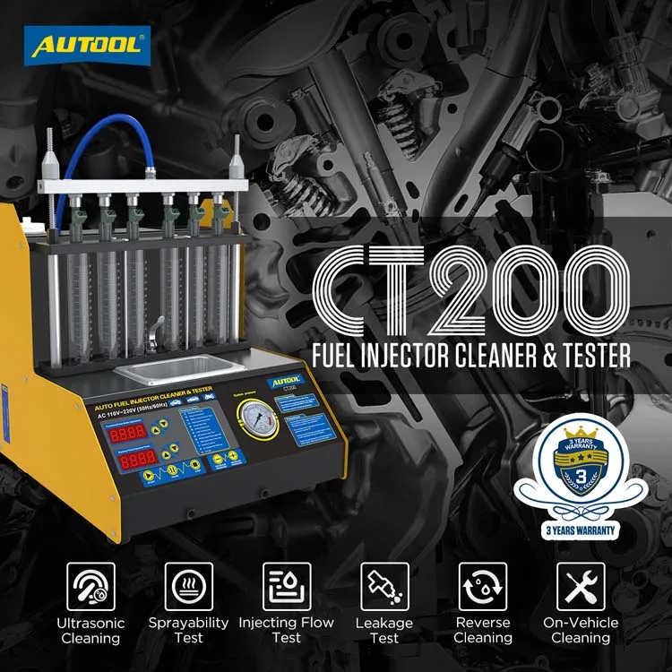 Autool Ct200 Ultrasonic Fuel Injector Cleaning Machine Tester Injector ...