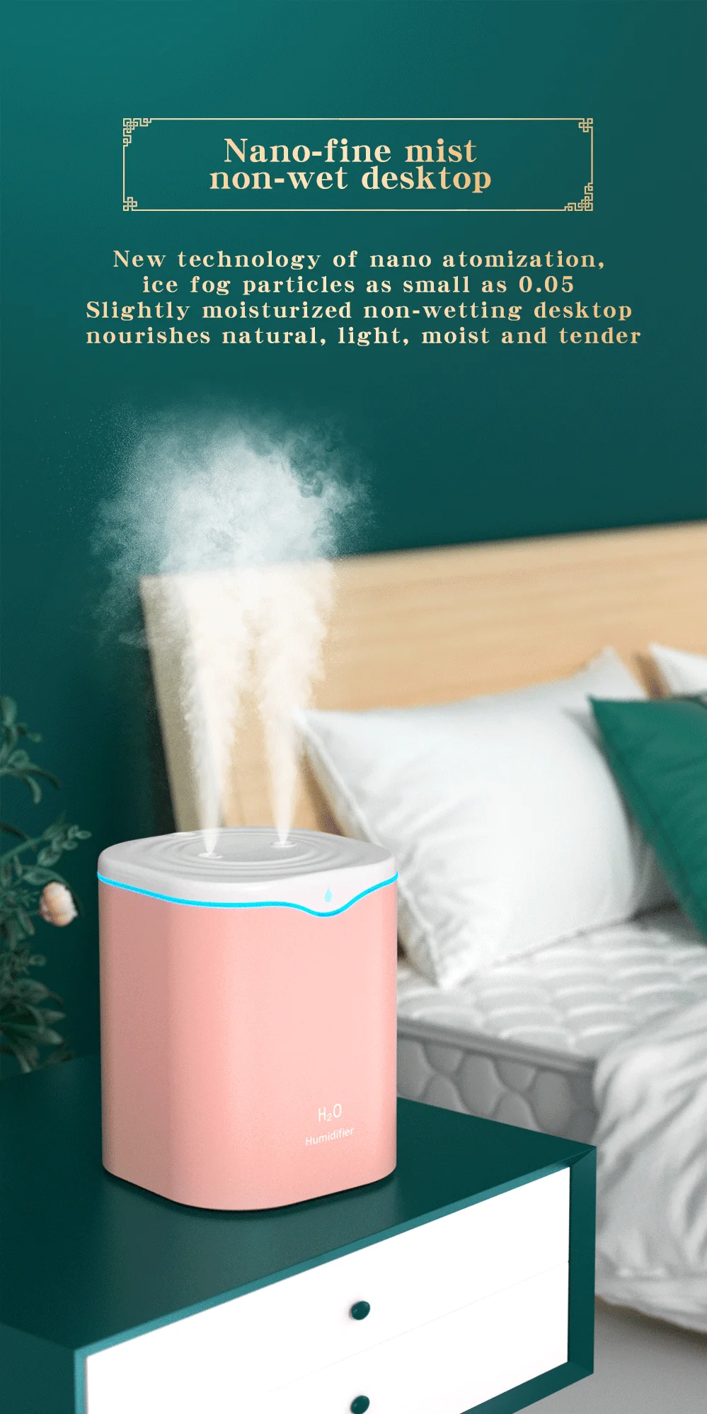 USB Air Humidifier 2L - Aromatherapy & Heavy Fog Diffuser