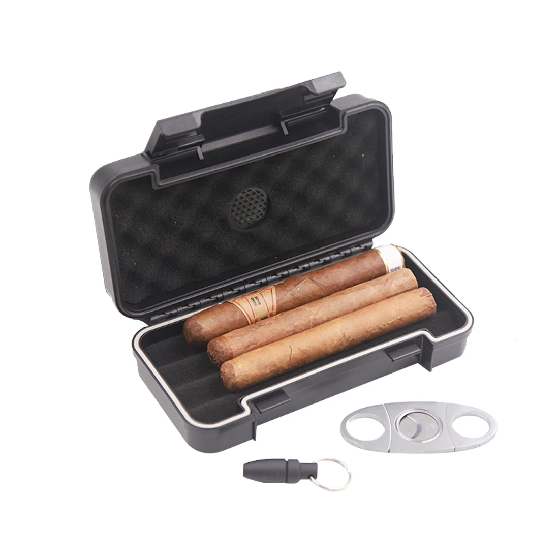OEM 3CT Plastic Cigar Box Waterproof Portable Travel Cigar Humidor ...