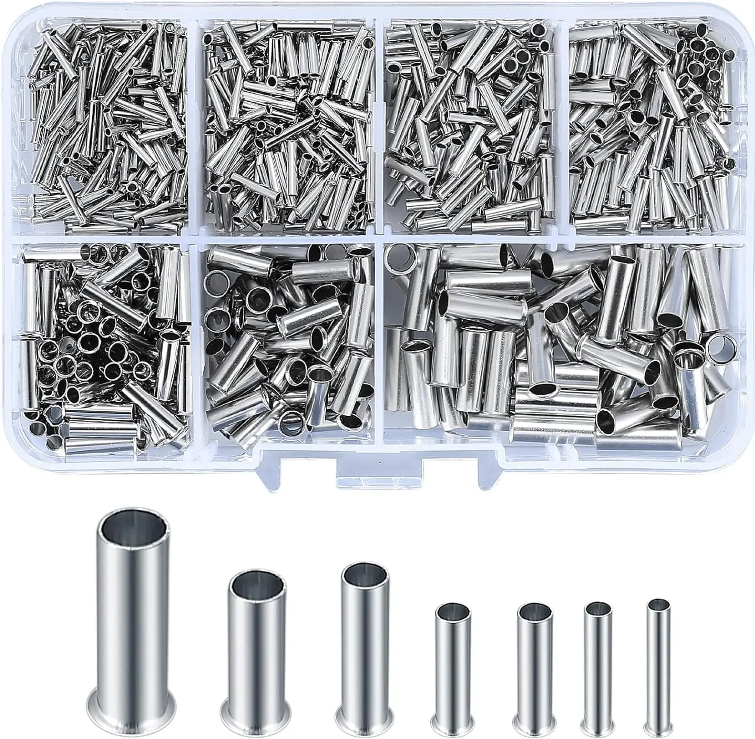 750 Pcs Kit Non-Insulated Ferrule Crimp Wire Cable Cord Pin End Crimp ...