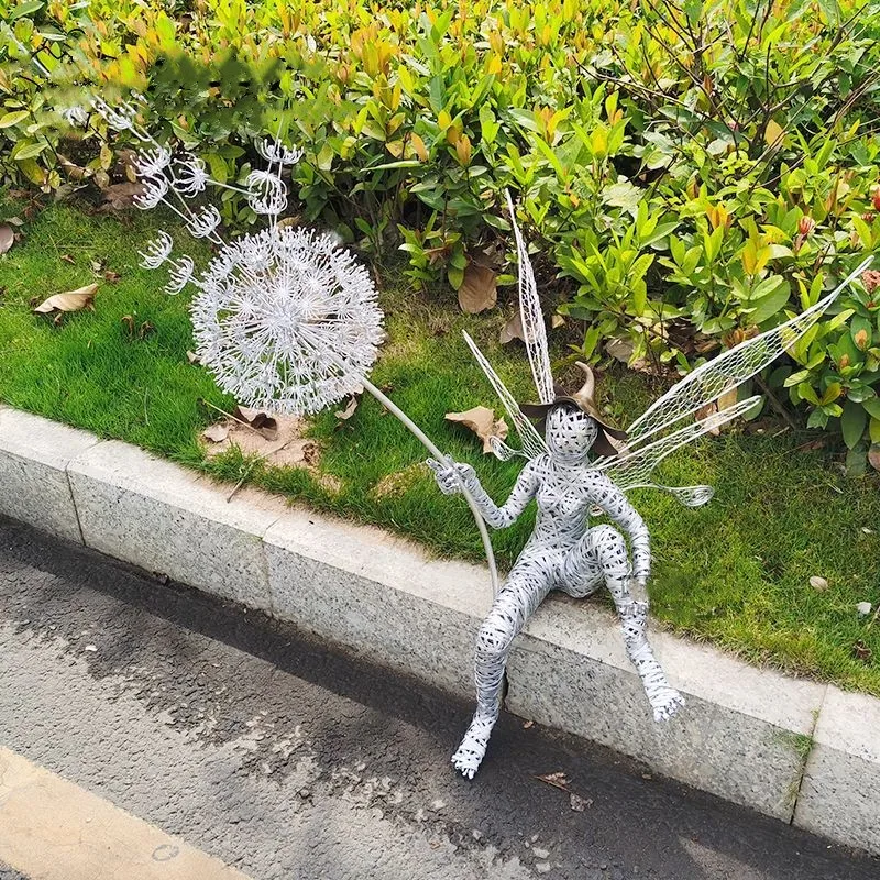 Custom Stainless Steel fairy Figure Sculpture for Hotel Garden Outdoor ...