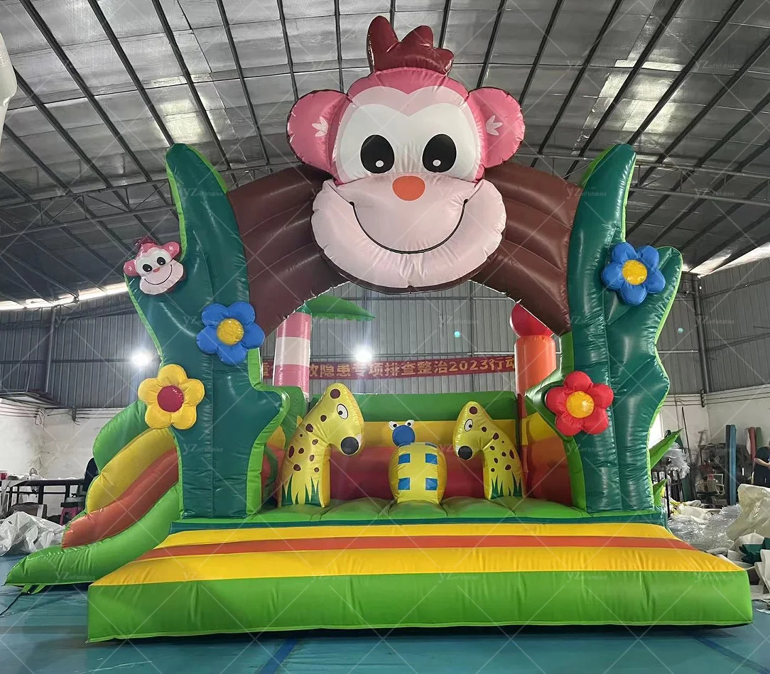 Monkey Commercial Bouncy Castle Trampoline Slide Inflatable Bouncer ...