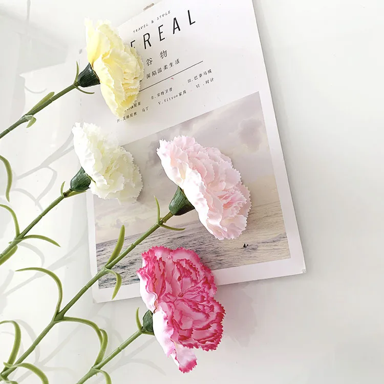 Silk Carnation Artificial Flowers For Home Wedding Decorative Flowers ...