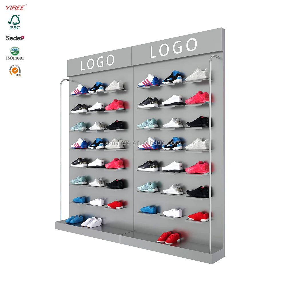 Custom Brand Logo Modern Retail Footwear Shop Ideas Frame White Retail ...