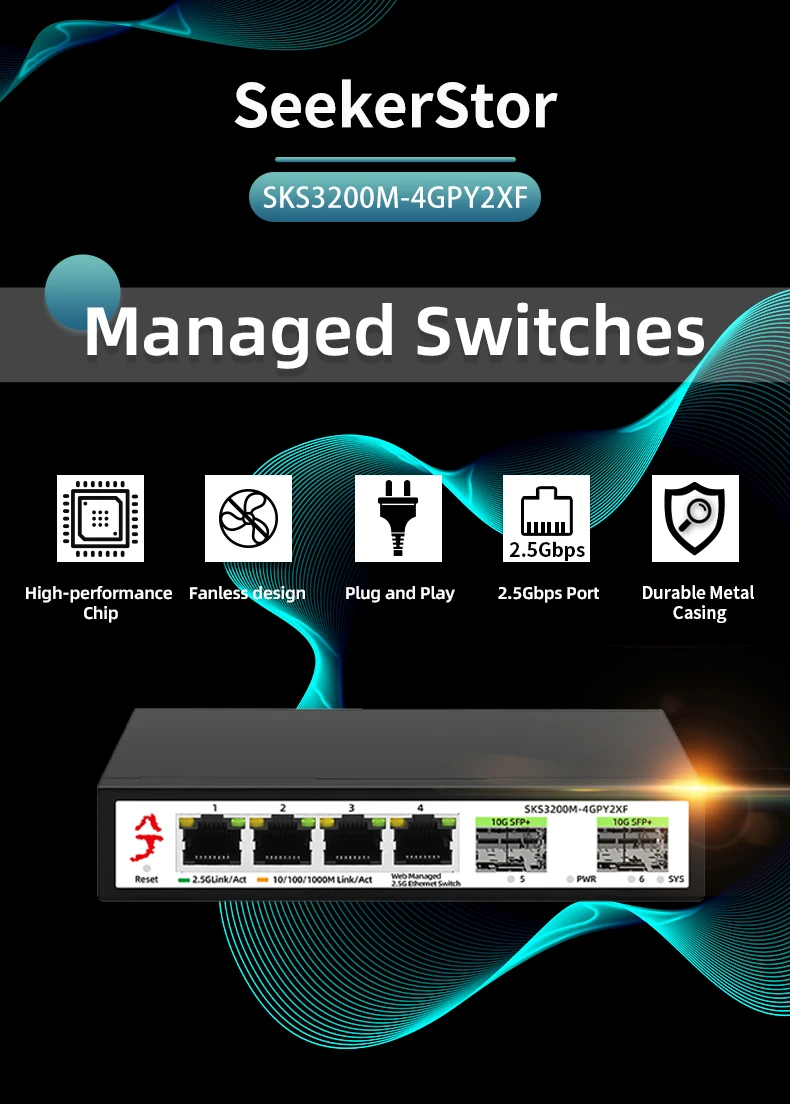 Seekerstor Sks3200m-4gpy2xf Managed Ethernet Switch 4 Port 10g Sfp+ For ...