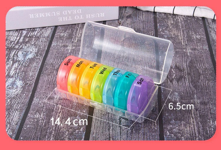 Seven-day Portable Detachable Plastic Pill Box Round Mini Travel ...