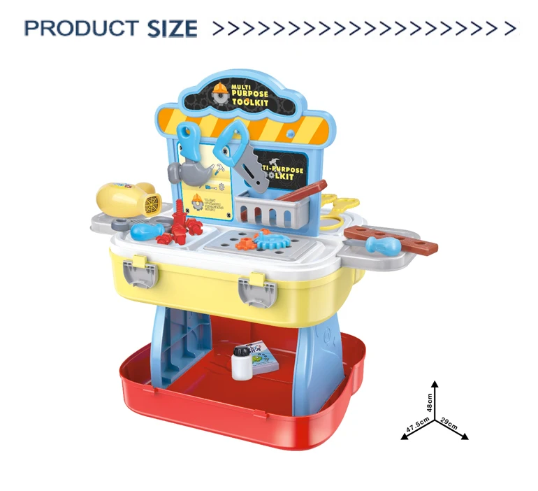 Unisex Kids Pretend Play Workbench Toy Set Creative Repair Toolcabinet ...