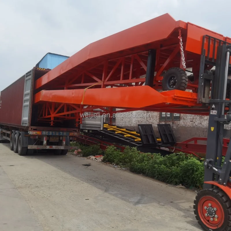 Two Folding Container Forklift Ramp 10 Tons Portable Loading Dock Ramp ...