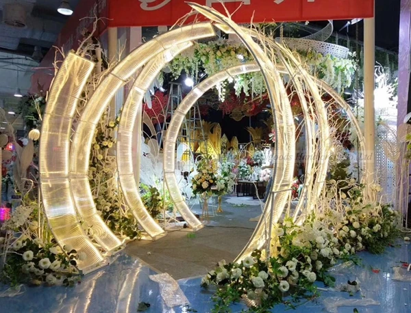 LED Wedding Backdrop - Geometric Arch Decor by Luckygoods