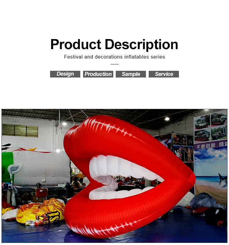 Giant Inflatable Mouth Model 3mh Stage Event Decoration Inflatable Lips ...