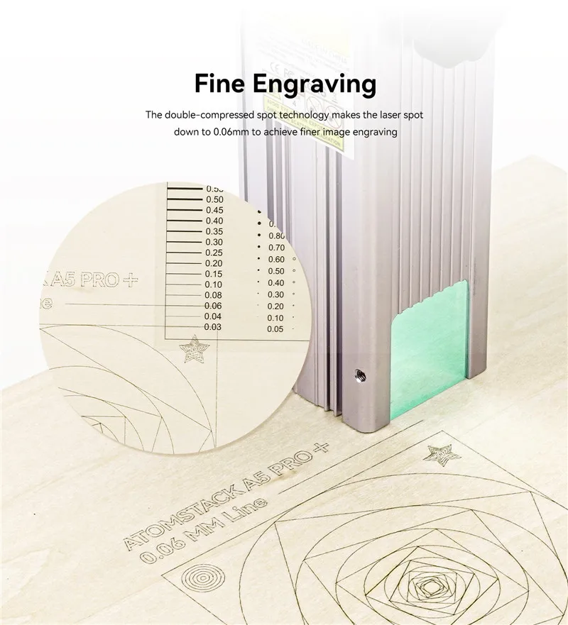 Atomstack A5 Pro Plus Upgraded Lens Compression Spot Metal Engraving ...