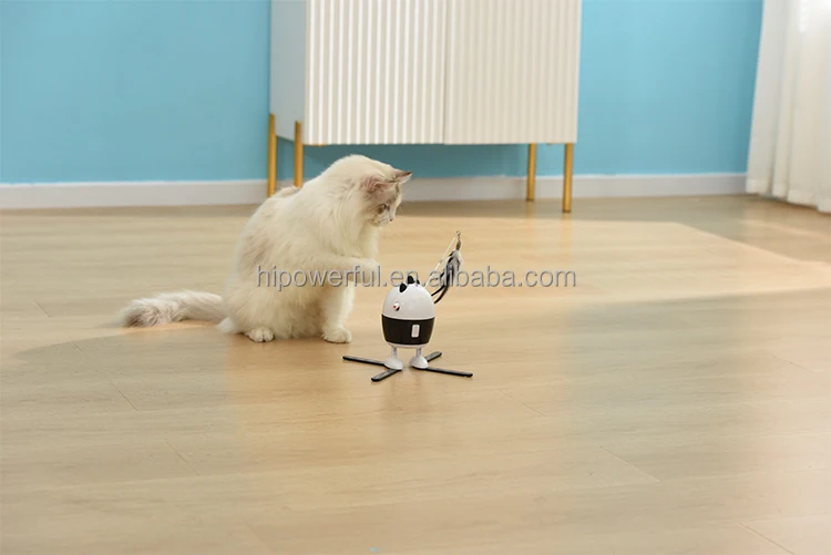 Adjustable Automatic Led Self-rotating Electric Interactive Cat Feather ...