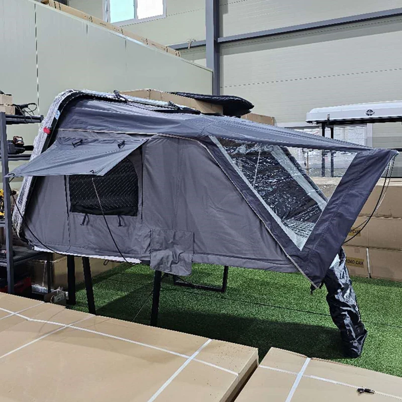4x4 Offroad Clamshell Roof Top Tent Telescoping Aluminum Ladder for ...