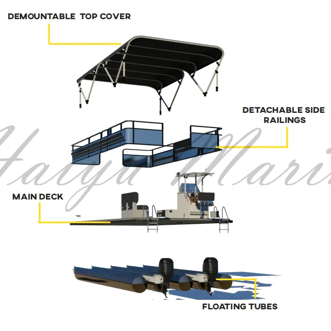 33 Feet 10 M Length Big Pontoon Working Platform Factory Sale
