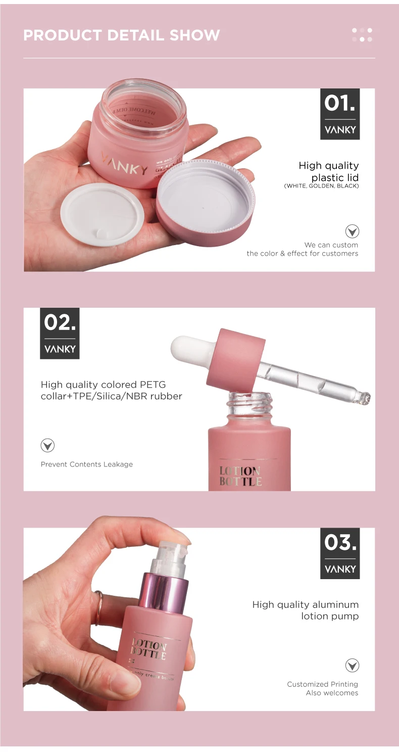 Luxury 30ml 50ml Pink Skincare Cosmetics Container Face Cream/lotion ...