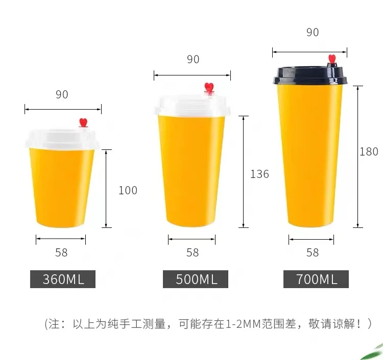 Factory Injection Bubble Tea Cups 90 80 MM PP Disposable Hard Plastic ...