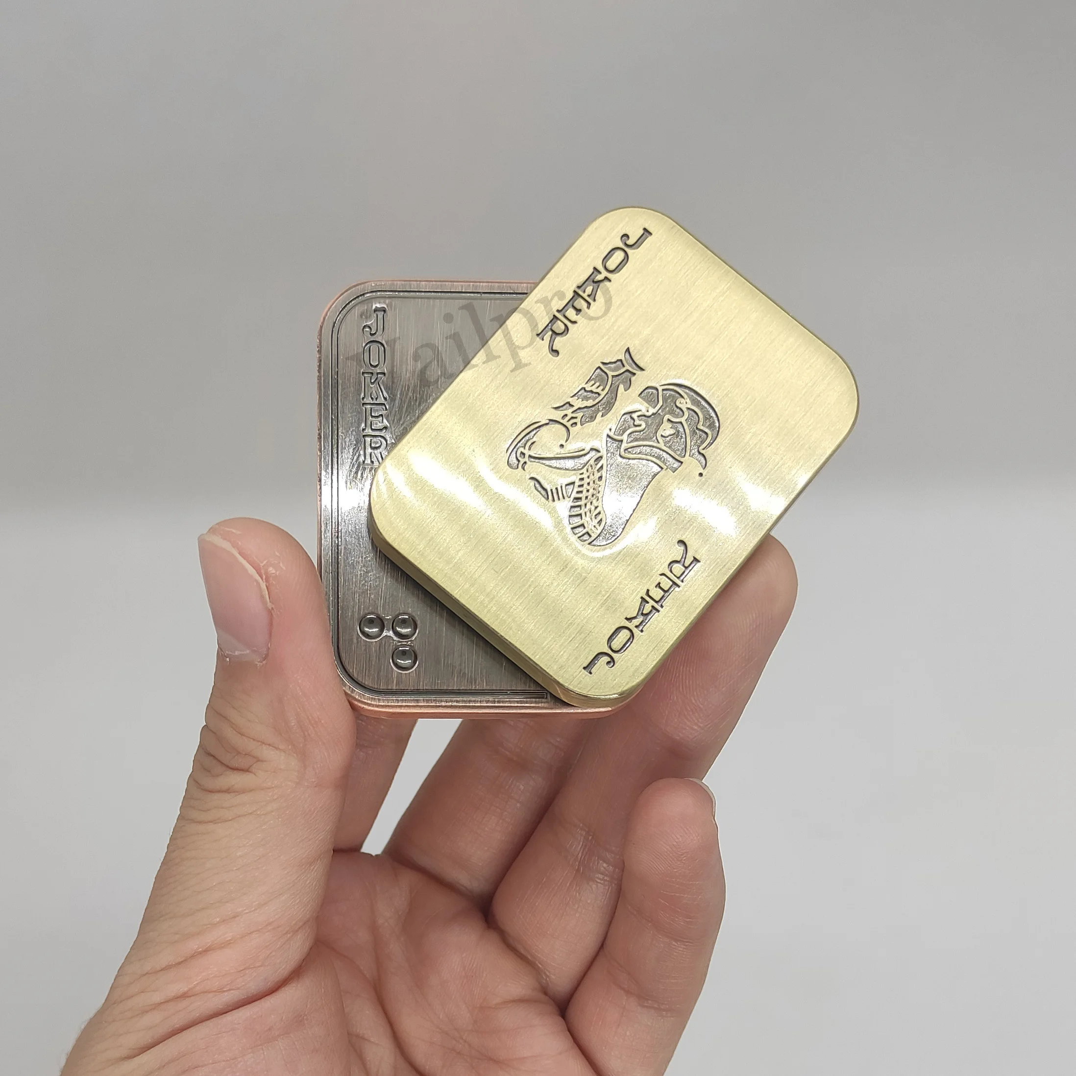 ADHD Titanium Zoom Push Slider Joker Ace Skull EDC Poker