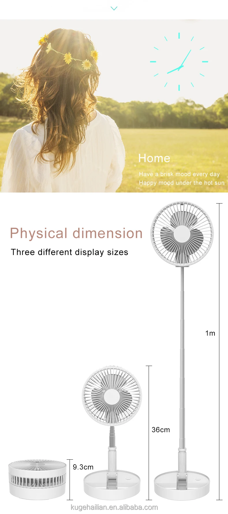 Adjustable Rechargeable Dc5v Outdoor Pedestal Folding Storage Mini Fan ...