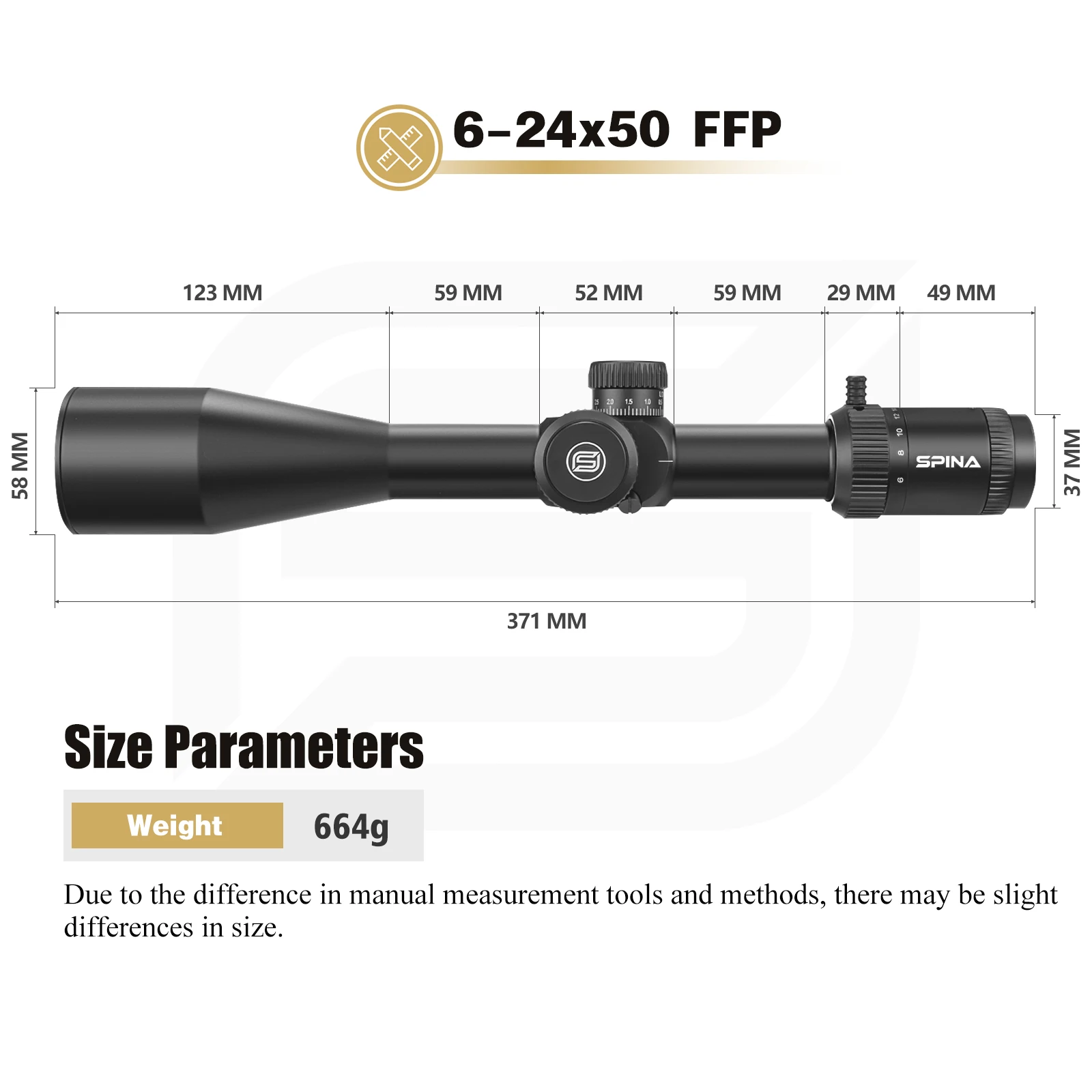 Long Range Tactical Hunting Scopes 6-24x50 FFP Telescopic Sight with ...