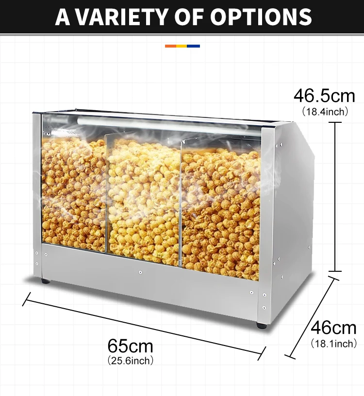 Cinemas Popcorn Display Cabinet Popcorn Showcase Warmer Cabinet-Three ...