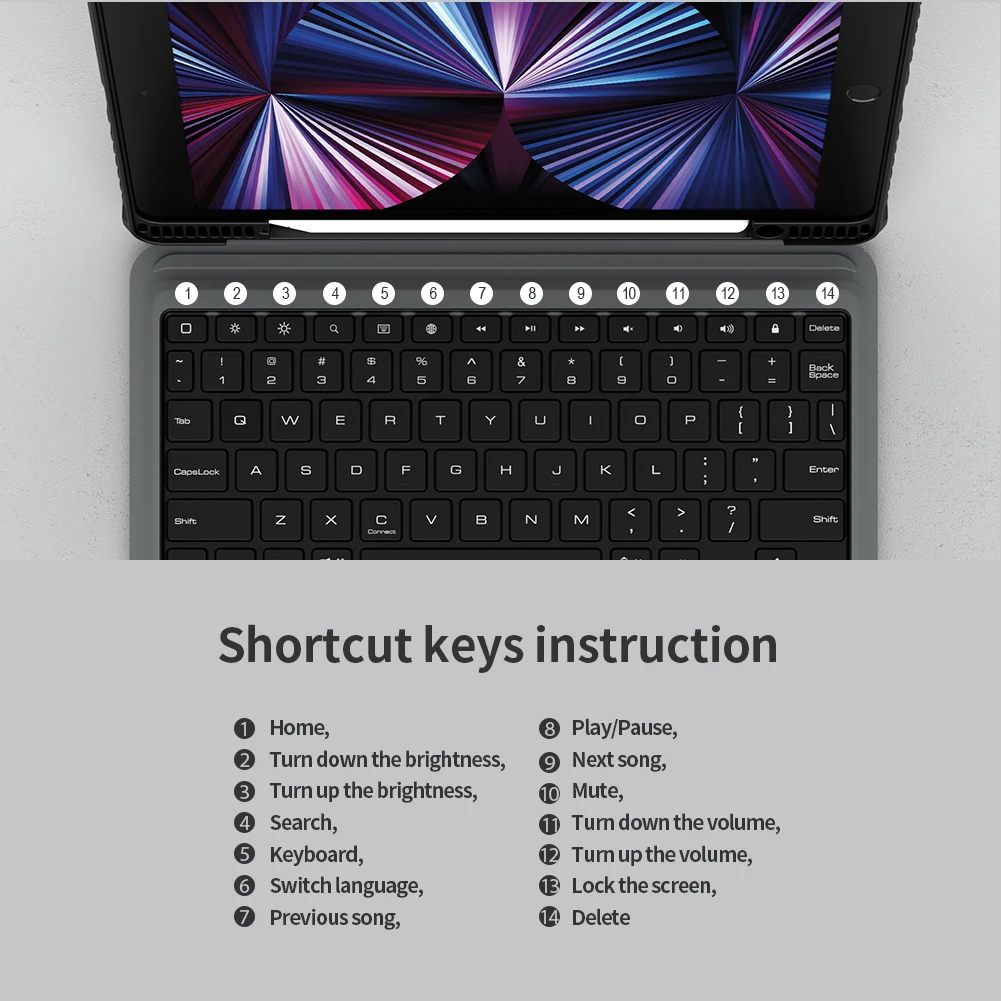 Nillkin Arabic Keyboard Case - Detachable Wireless Keyboard