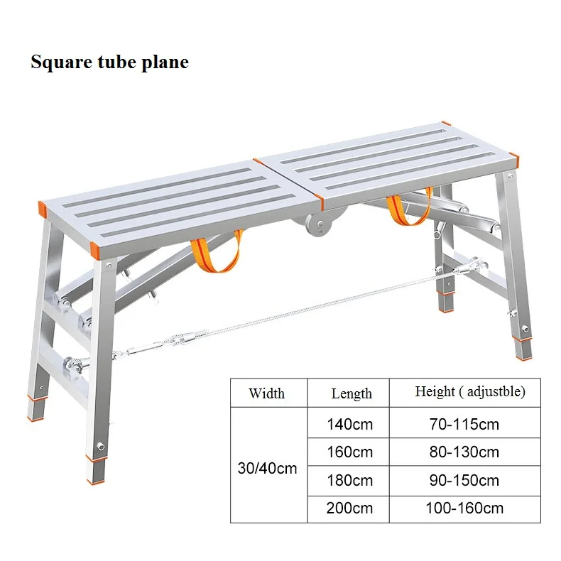 Portable Folding Ladders Scaffold Work Platform Adjustable Height Metal ...