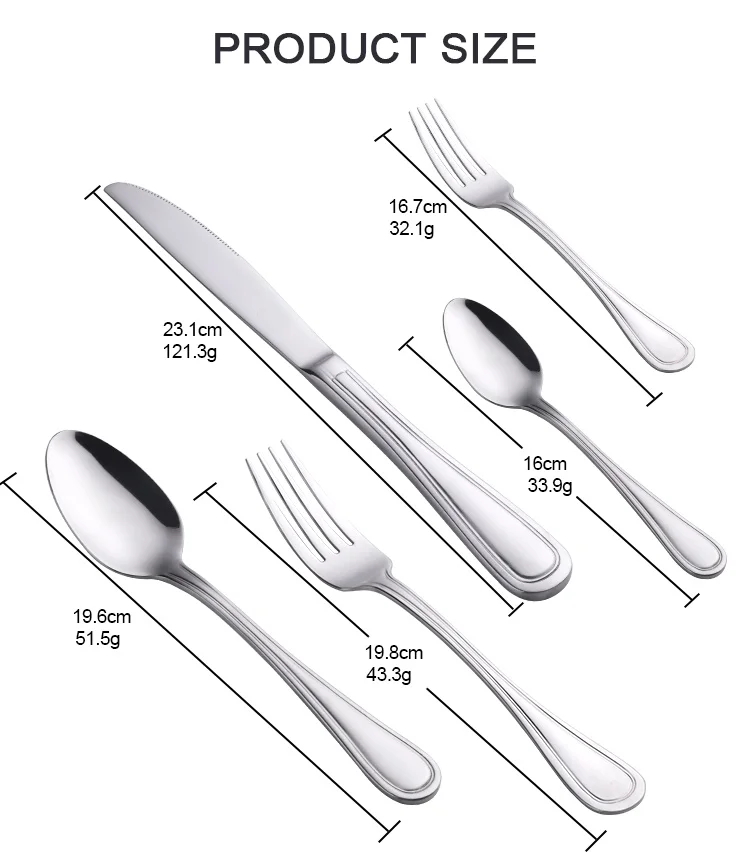 Stainless Steel Restaurant Hotel Flatware for Wedding Silverware Set ...