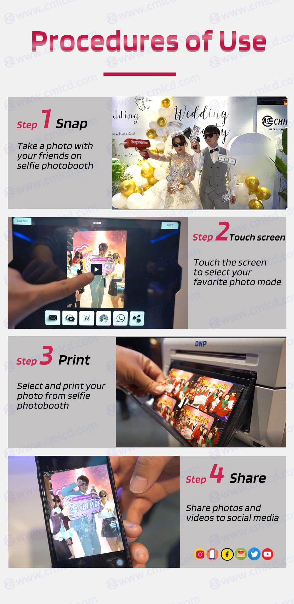 Elegant Photo Booth Box With 21.5" Touch Screen Monitor Photobooth ...