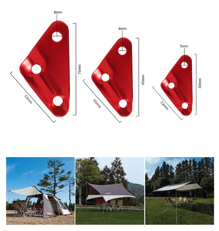 Adjustable Triangle Three-hole Camping Tent Rope Buckle Fastener Fixing ...