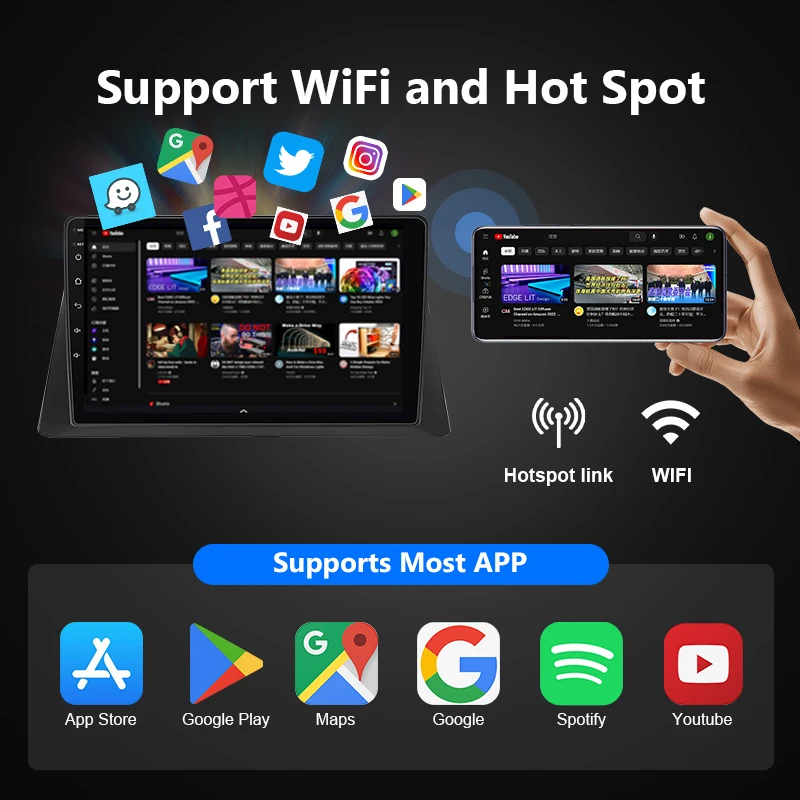 9/10 Inch Car Android Touch Screen GPS Stereo Radio System