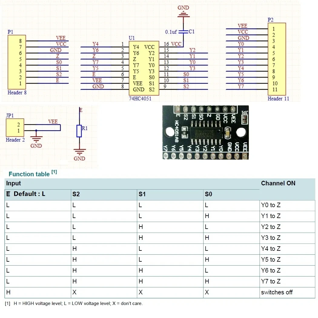 Hc4051a8 8ch Multiplexer/demultiplexer Hc4051a8 74hc4051 Module For ...