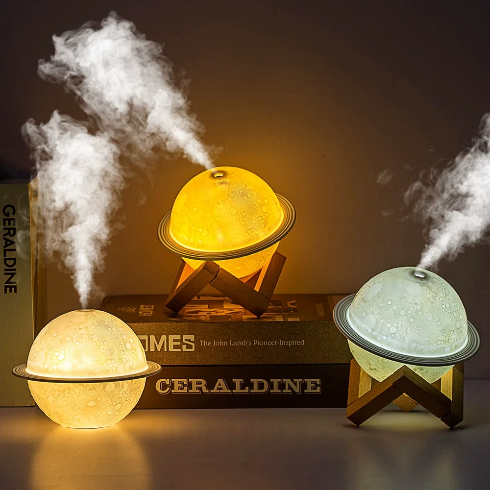 Modern Home Office Usb Humidifier Led Night Light Creative Moon Planet ...