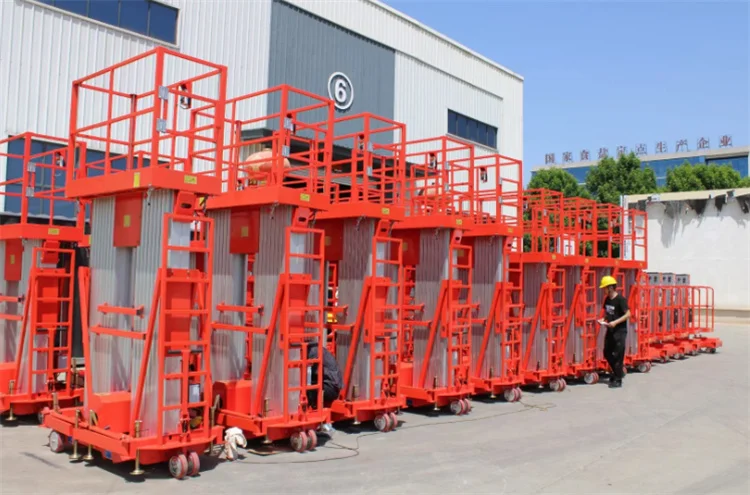 Aluminum Mast Ladder Platform Electric Hydraulic Work Platform For Man ...