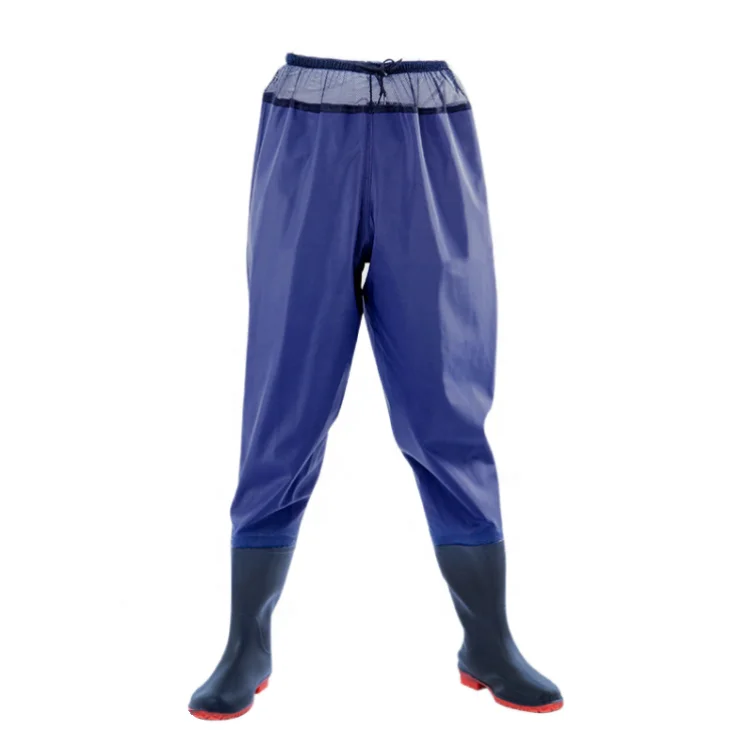 Blue Waterproof Bootfoot Insulated Wading Pants Waist Wader Pants ...