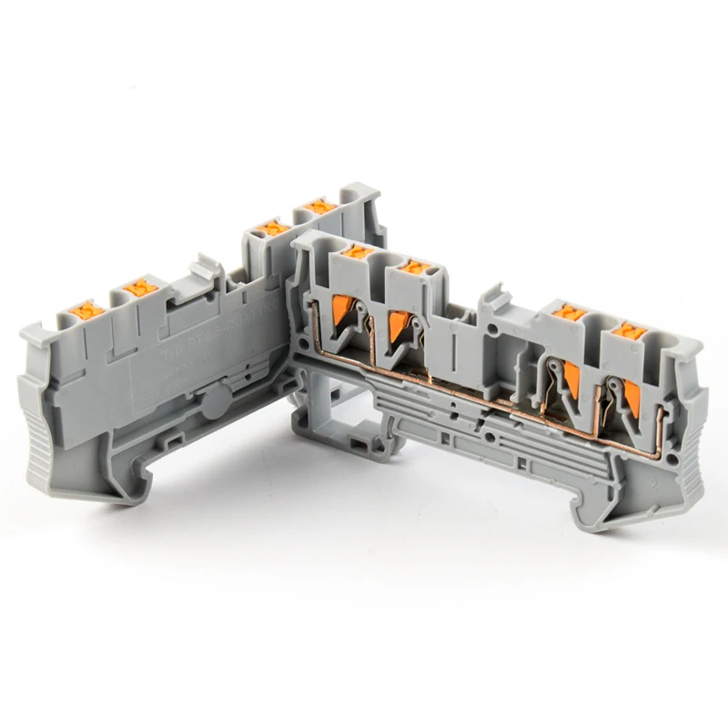 Fast Wiring Connector Din Rail Terminal Block Pt2.5-quattro Gray Spring ...